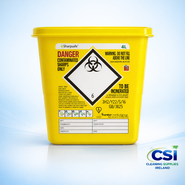 Sharpsafe 4 Litre Biohazard Sharps Bin | Cleaning Supplies Ireland